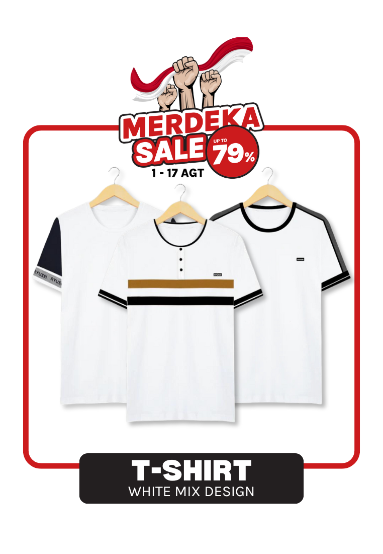 [BUNDLE] T-shirt White Mix Design