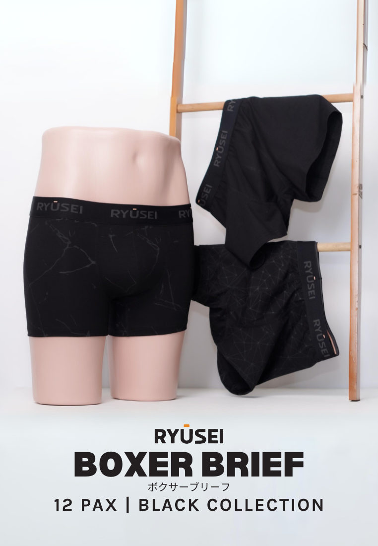 [ PAKET ] Boxer Black Collection (12Pcs) – Ryusei